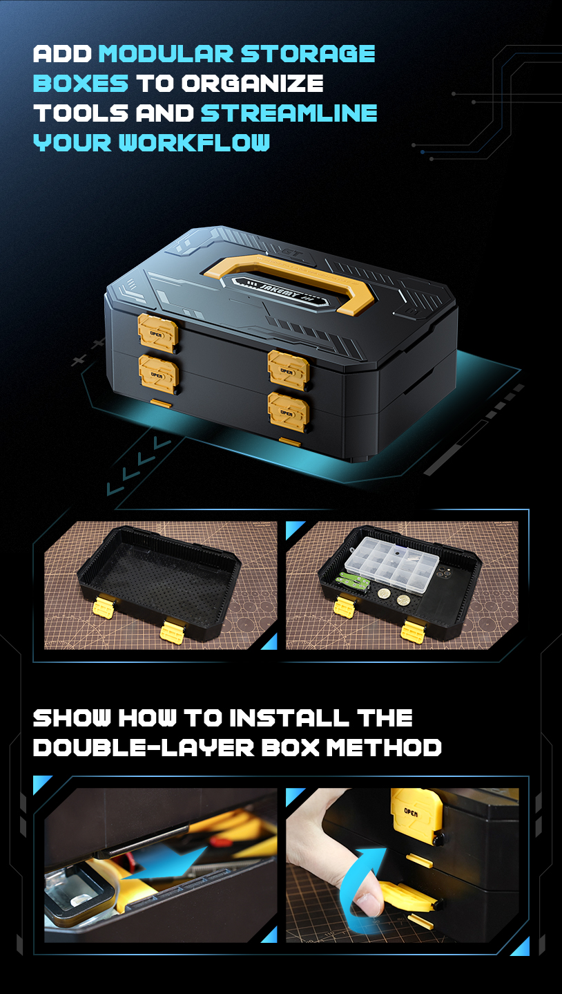 Jakemy 135-in-1 Modular Electric Toolbox with Electric Screwdriver (JM ...