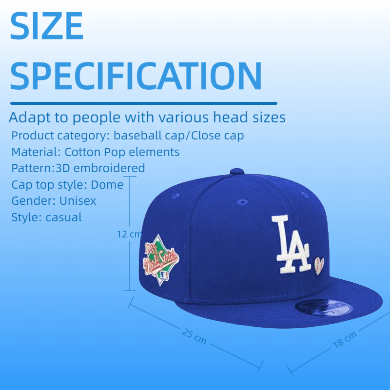 【COD】LA Blue cap close cap for men Fashion Baseball Caps High Quality ...