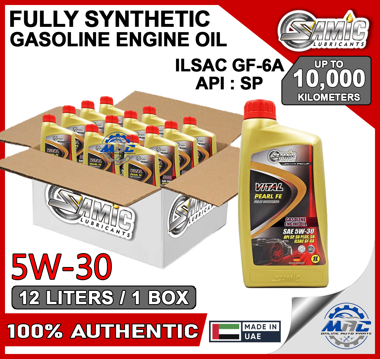 SAMIC VITAL PEARL FE 5W30 12 LITERS (1 BOX) - API : SP ( FULLY ...