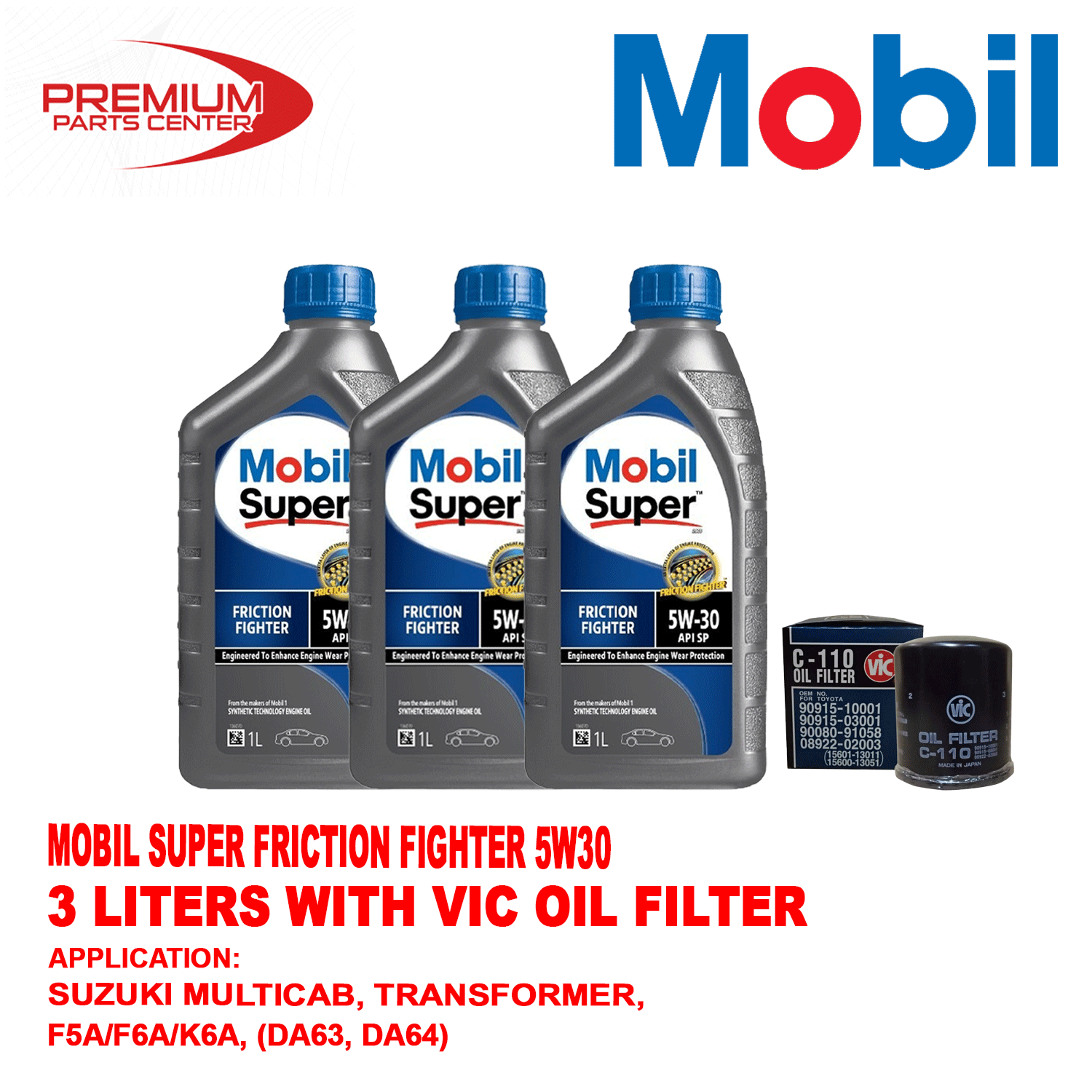 Mobil Super Friction Fighter 5W-30 SYNTHETIC ENGINE OIL 3 Liters for ...