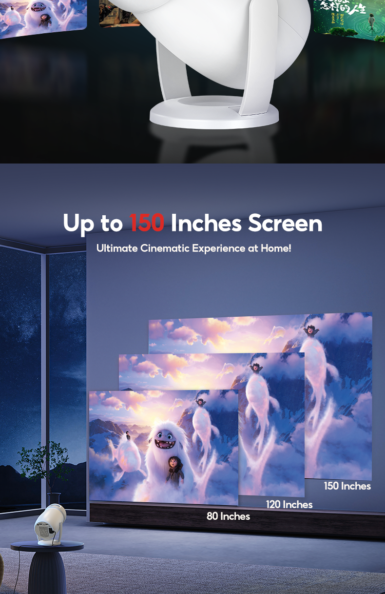 MODOFO 4K Mini Projector Y400 Uitra Clear Projector Android12 for Phone ...