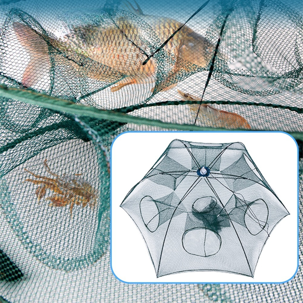 Folding Umbrella fish Net Shrimp Cage, Crab, Fish Trap Cast Fish Net ...