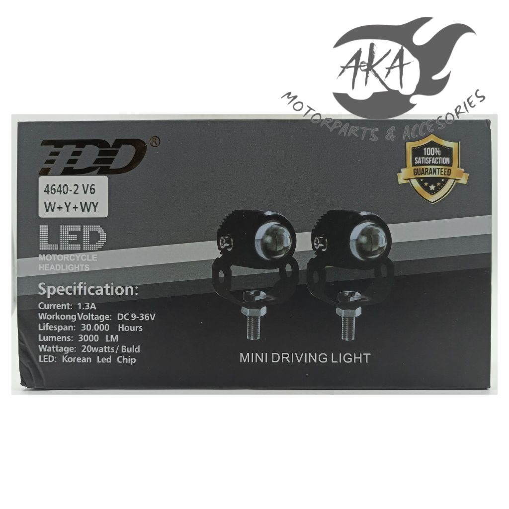 TDD-4640-2 MINI DRIVING LIGHT (V6) WITH FAN- 20WATTS WHITE/YELLOW W+Y ...