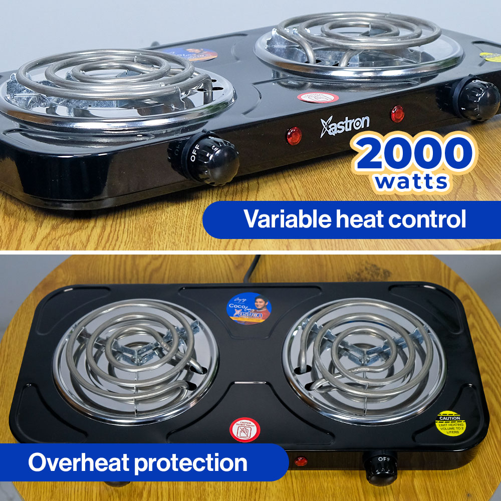 Astron ES273 Electric Stove | Double Burner | 2000 watts | Variable ...
