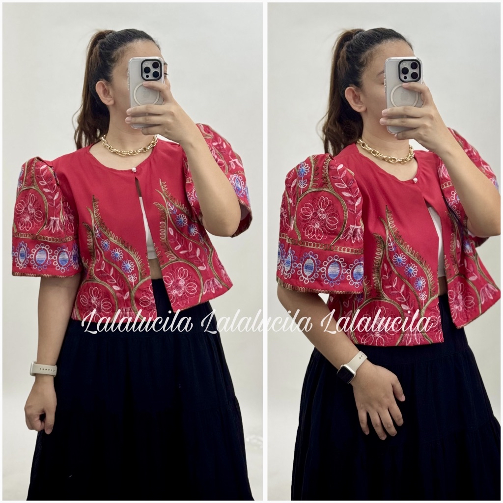 Liwayway (L-3XL) Modern Filipiniana Top - Pilon Filipiniana Slevees ...