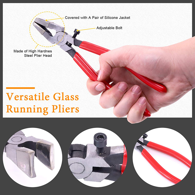 8 Inch Glass Pliers Heavy Duty Key Fob Pliers Tool Glass Running Pliers ...