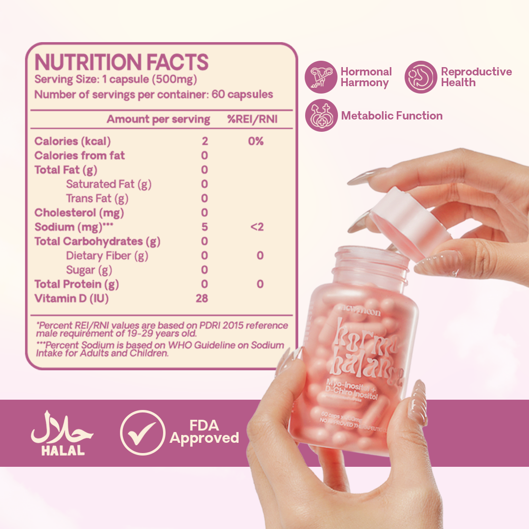 NEW MOON HORMO BALANCE Myo Inositol D Chiro Inositol 500mg with N ...