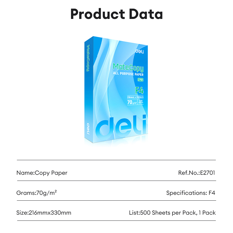 Deli Hard Copy Bond Paper/Copy One Bond Paper (70G 500 Sheets) Short/A4 ...