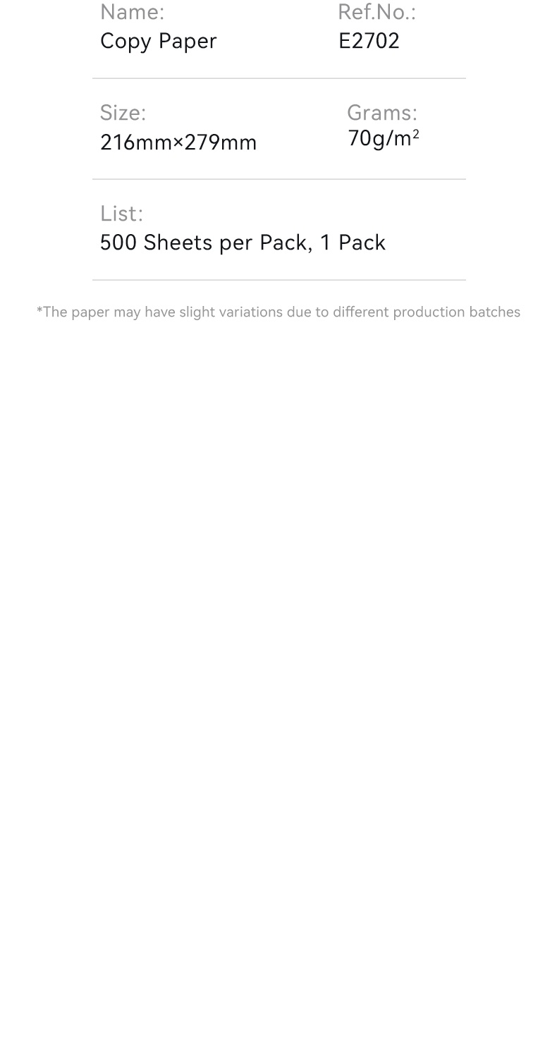 Deli Double-Sided 500 Sheets Copy Paper Short Bond Paper High Quality ...
