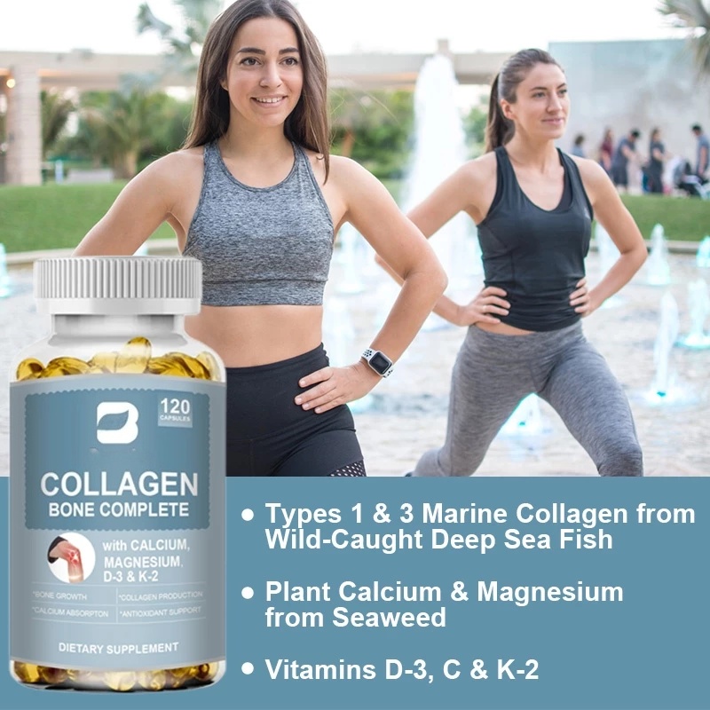 Collagen Bone Complete Capsules Formula with Plant Calcium & Magnesium ...