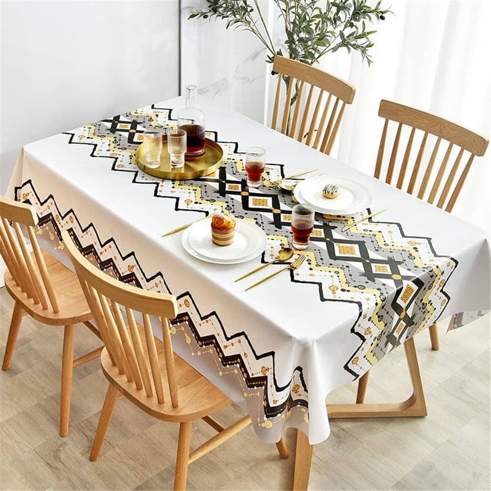 4-8 SEATER Table Mantel Tablecloth with Lace, Soft, Thick, Durable ...