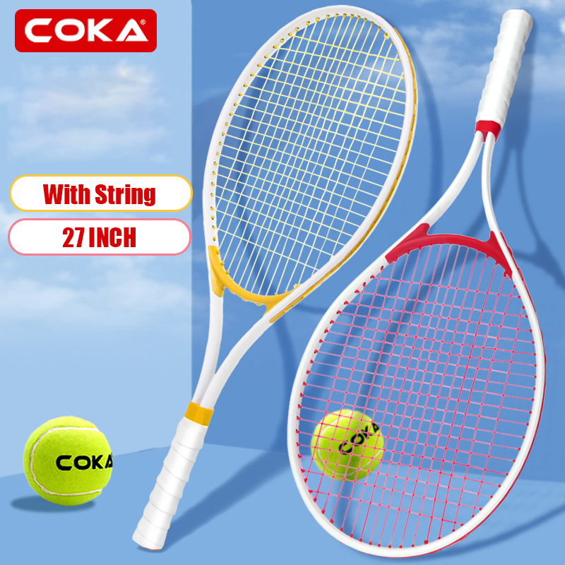 27inch Begginer Tennis Racket With String Cover Bag Single Tennis ...