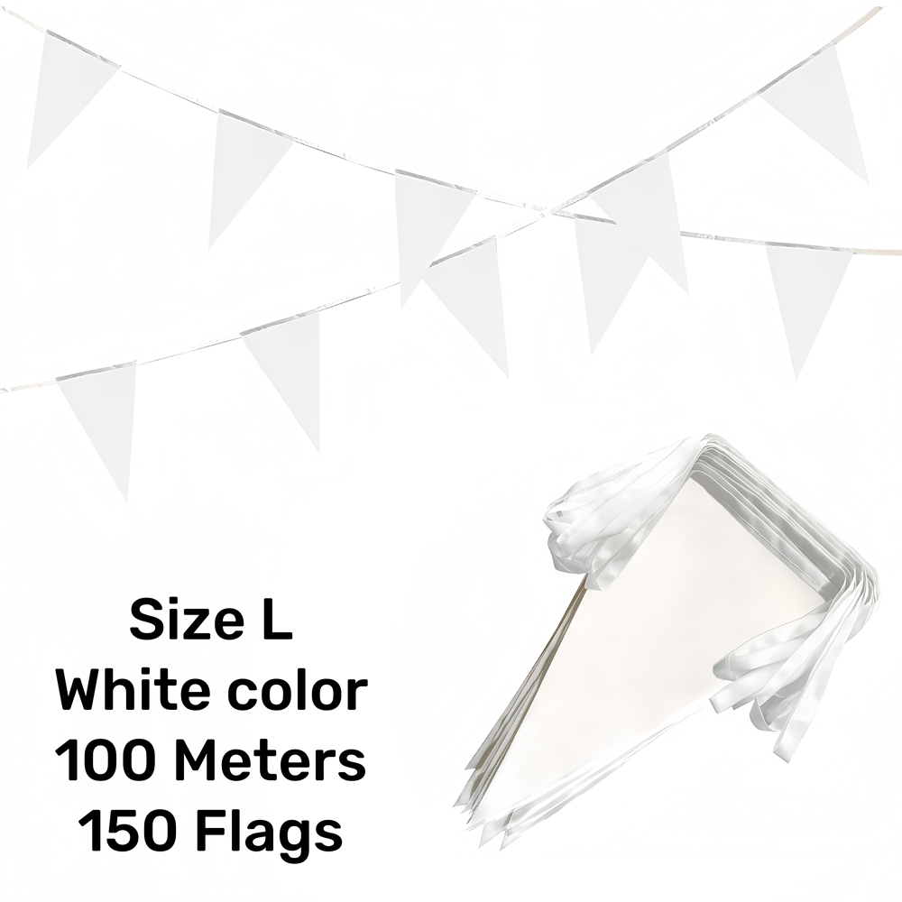 100 Meter Multicolor Fiesta Flag Nylon Pennant Banner Plastic Triangle ...