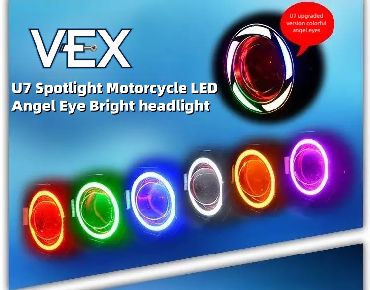 VEX Spotlight Motorcycle LED MINI U7 Angel Eye Bright headlight High ...