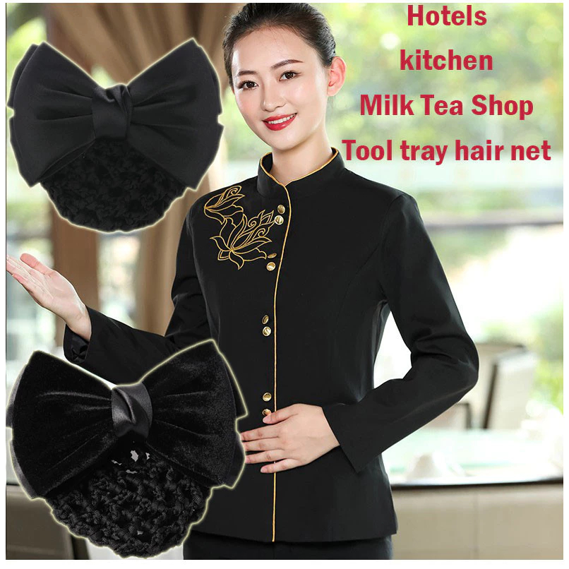 Women Hairnet Ribbon Wtihnet Office Restaurant Hotel Waiter Clip with ...