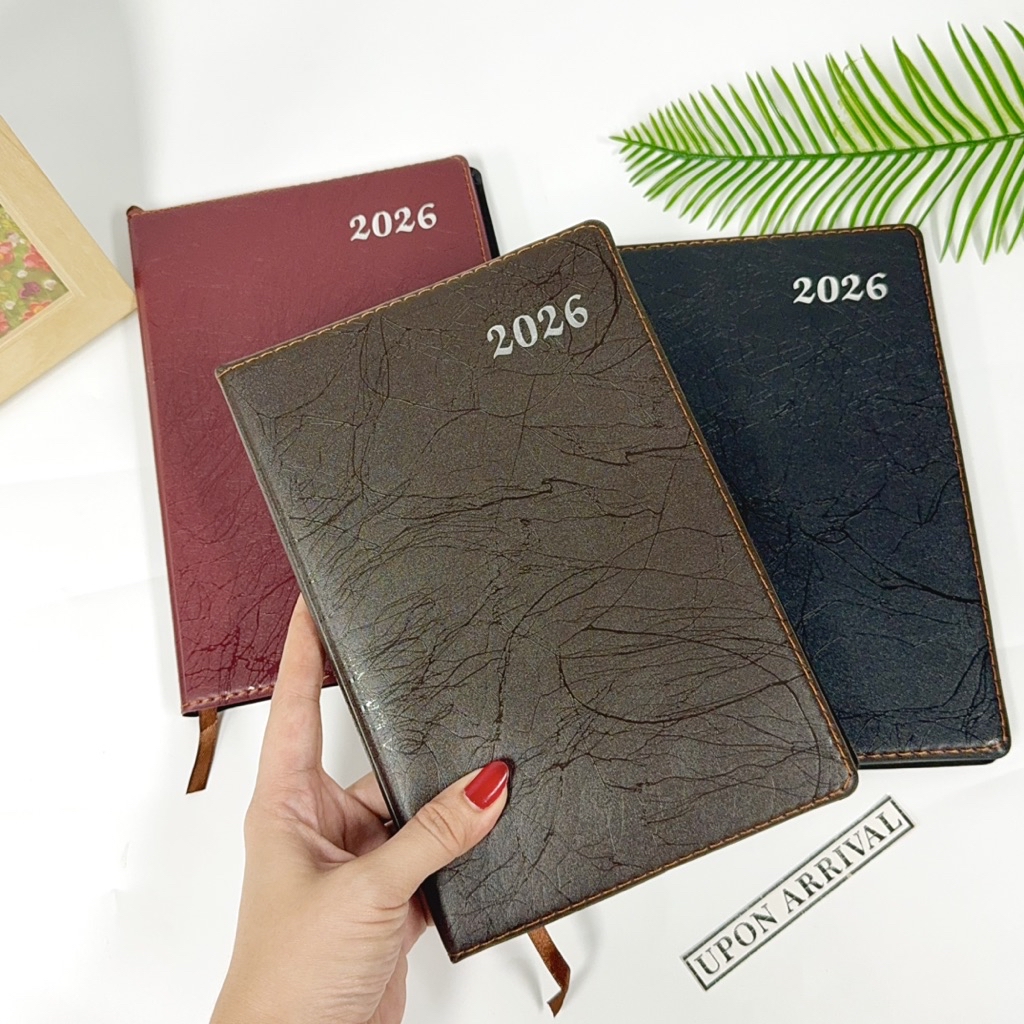 Journal Planner Year 2026 Notebook Thick Leather Cover Calendar ...