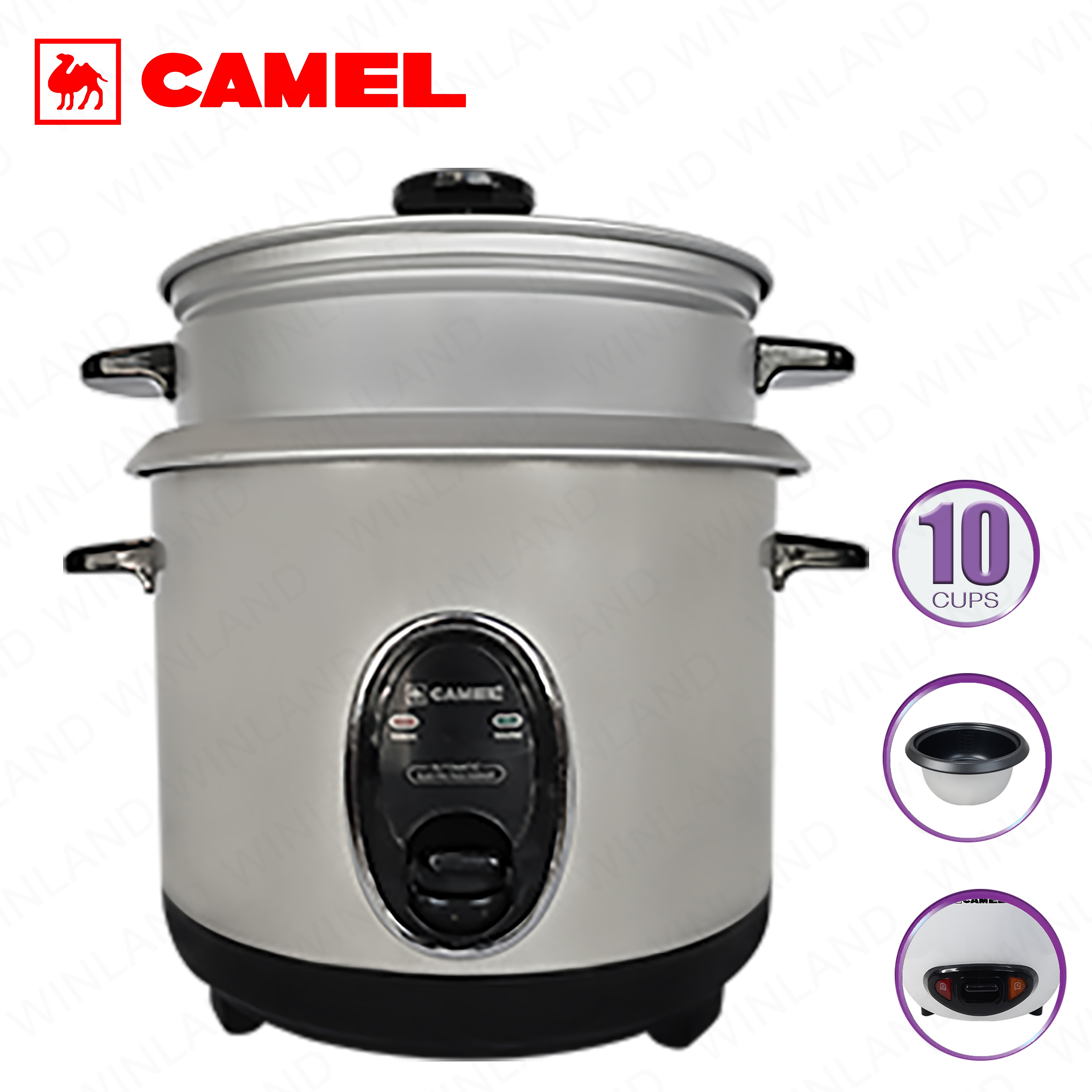 Camel by Winland 1.8 Liters/10cups Capacity Rice Cooker with Steamer ...