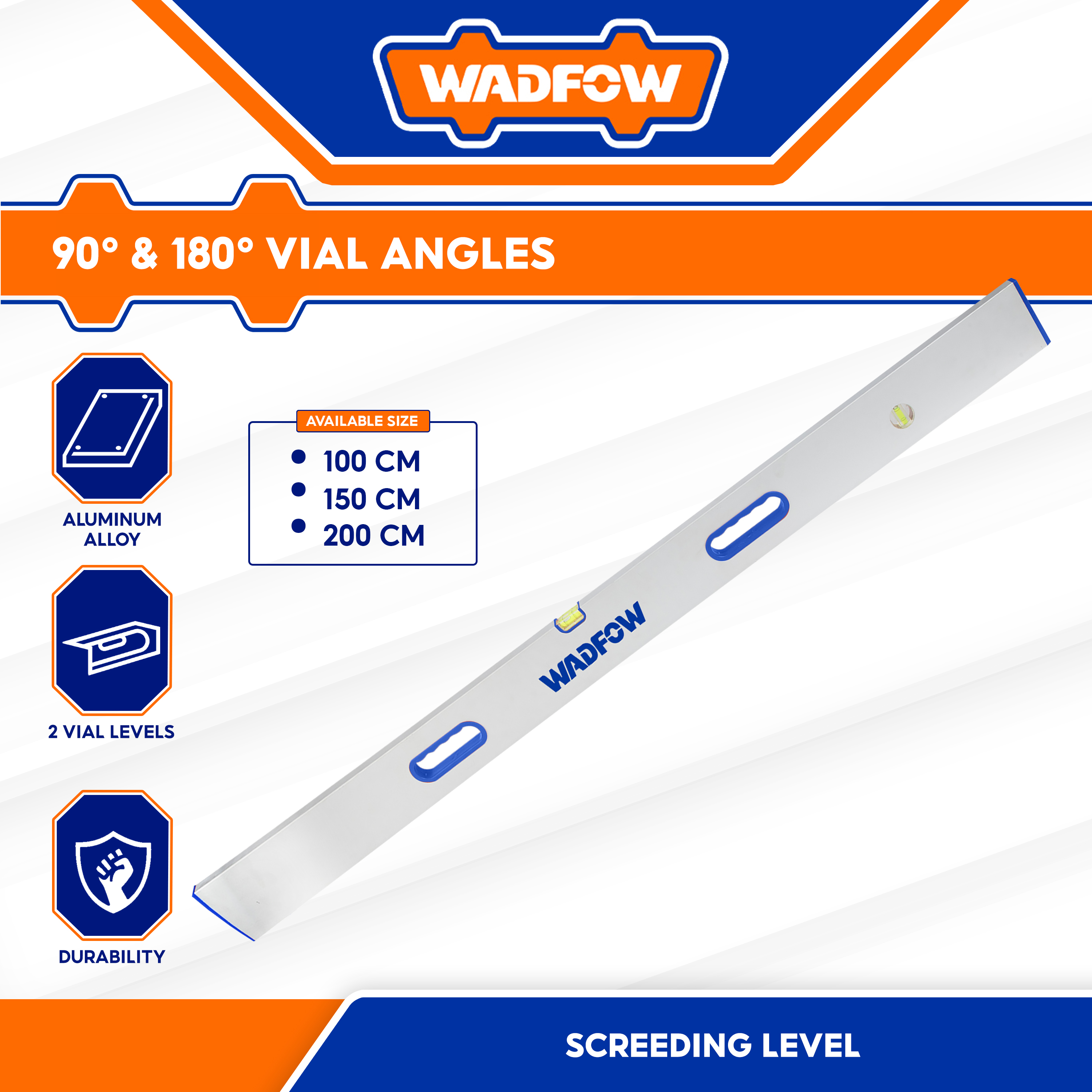 Wadfow by Winland 100cm/200cm Aluminum Screeding Level Straight Edges ...