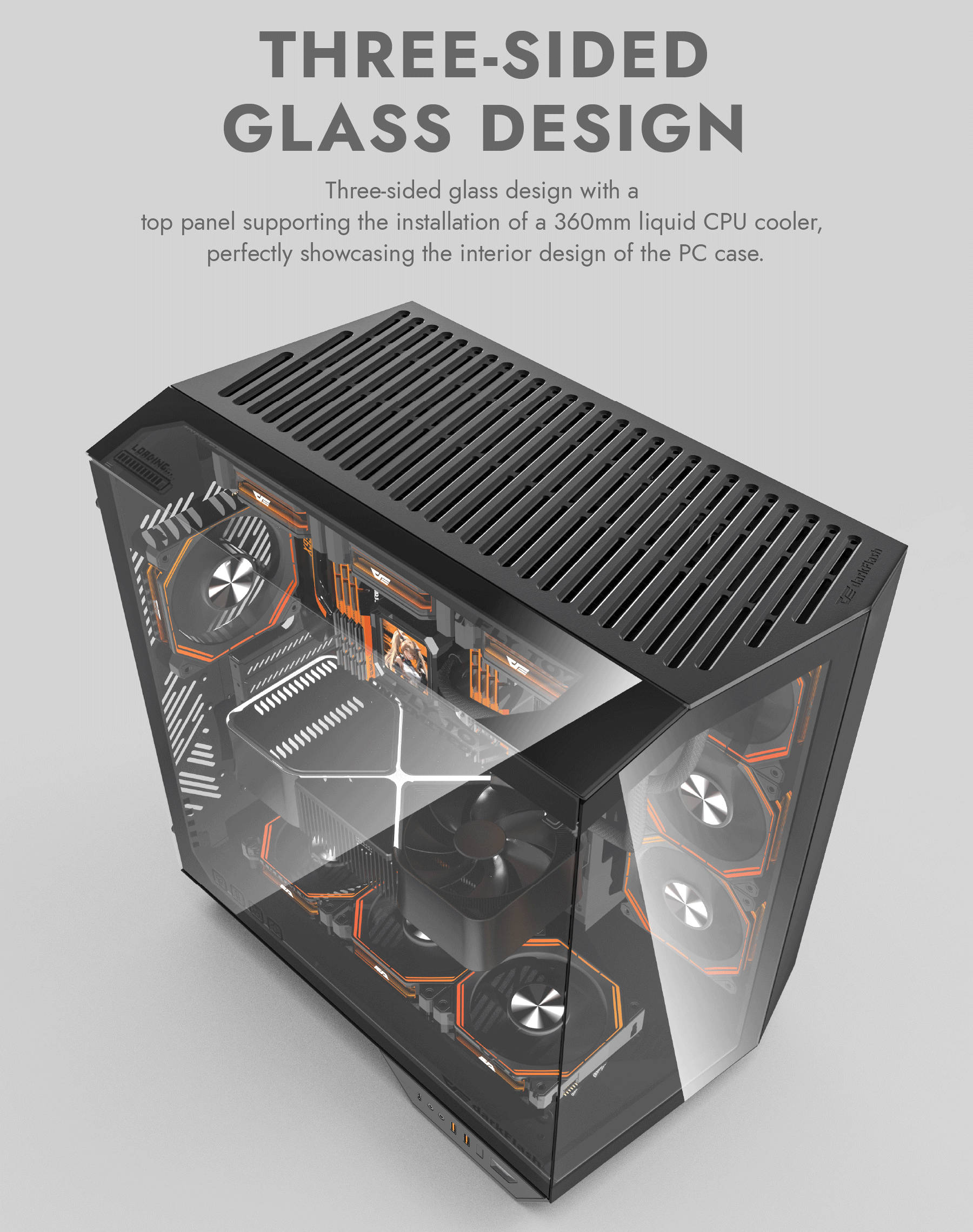 DarkFlash DY470 ATX Three-side Glass Panel Tempered Glass PC Case ...