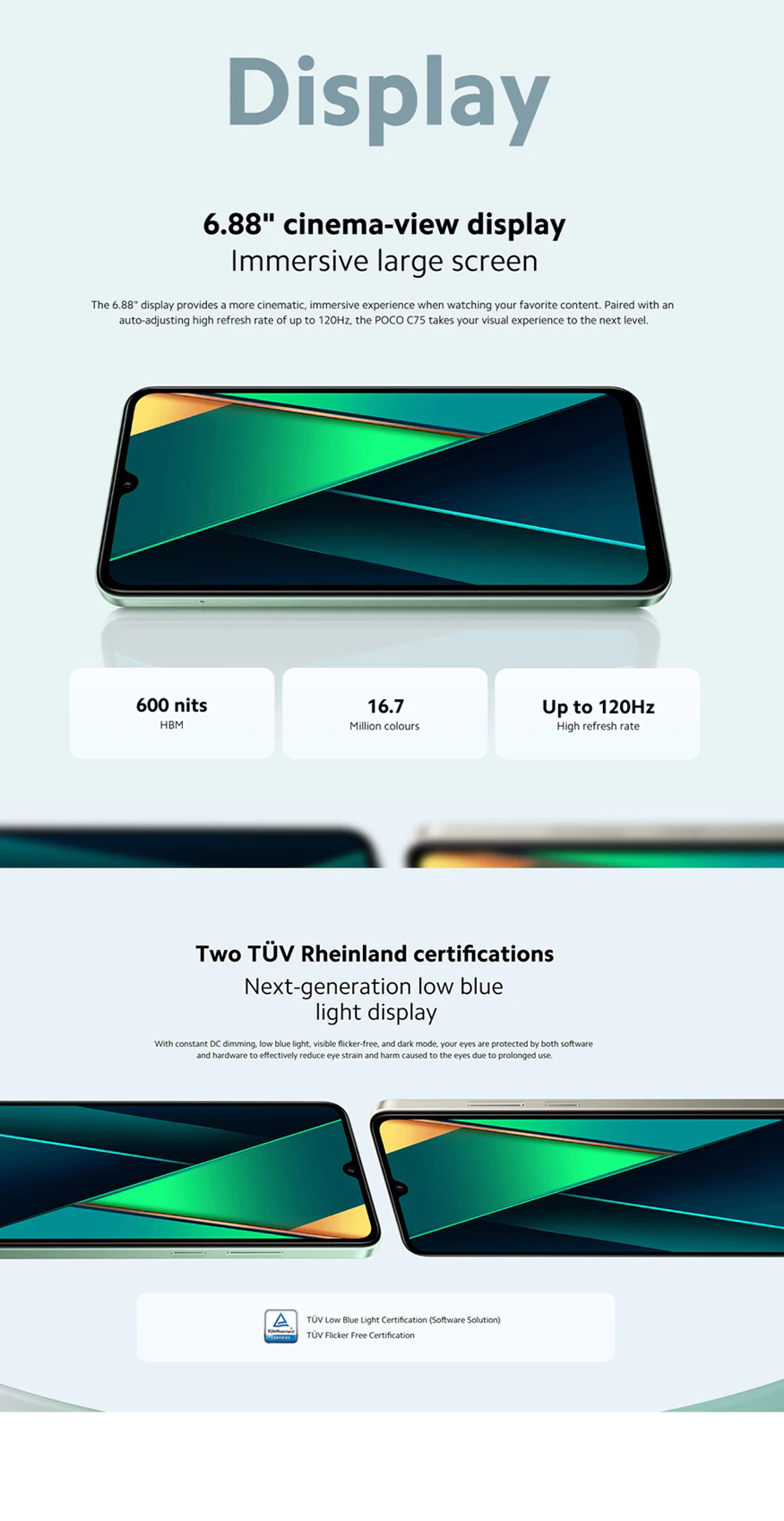 C75 8GB Ram 256GB Rom Large 6.88-inch screen 50MP AI Dual Cameras 5160 ...