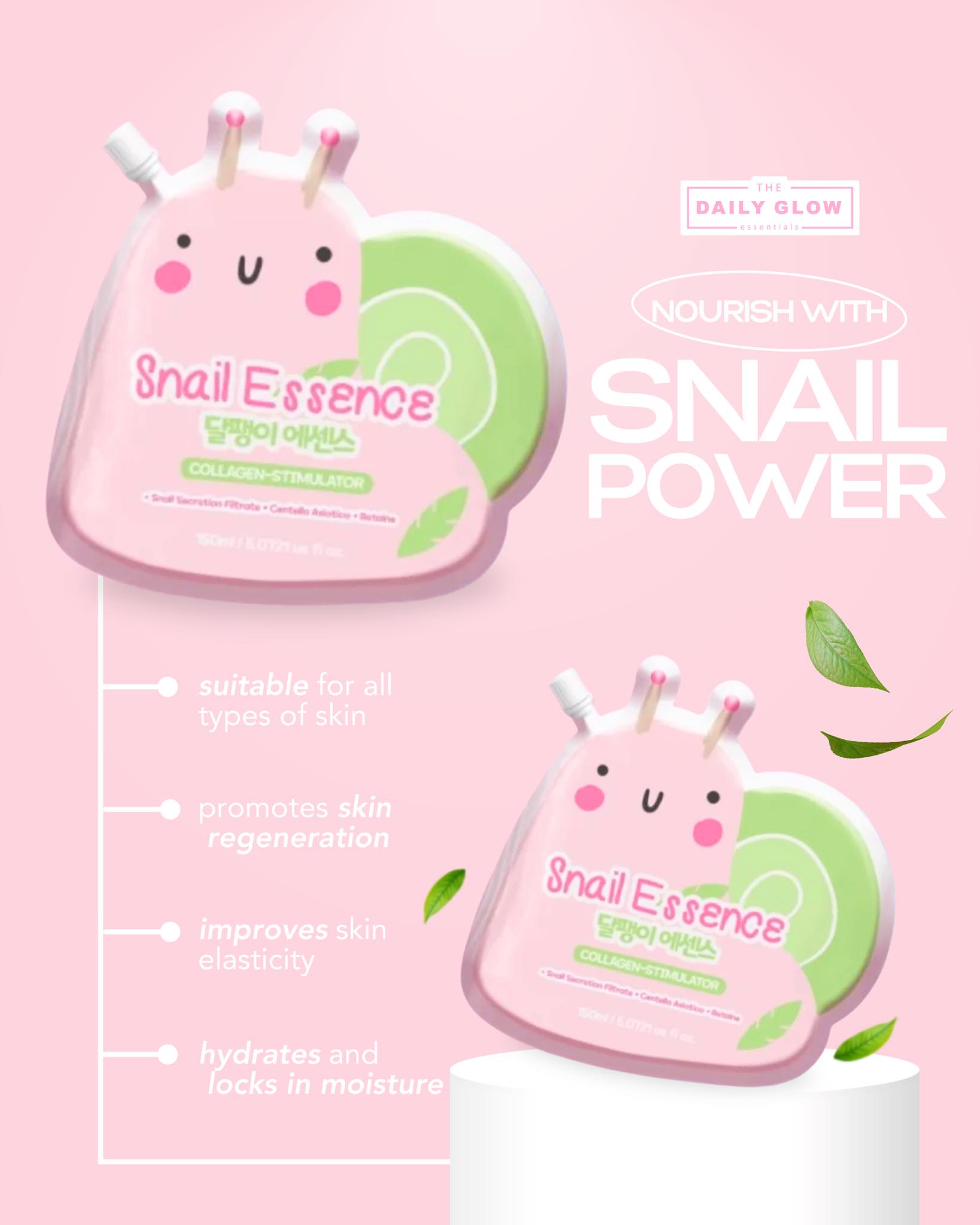 THE DAILY GLOW SNAIL ESSENCE COLLAGEN STIMULATOR 150ML | Shopee Philippines
