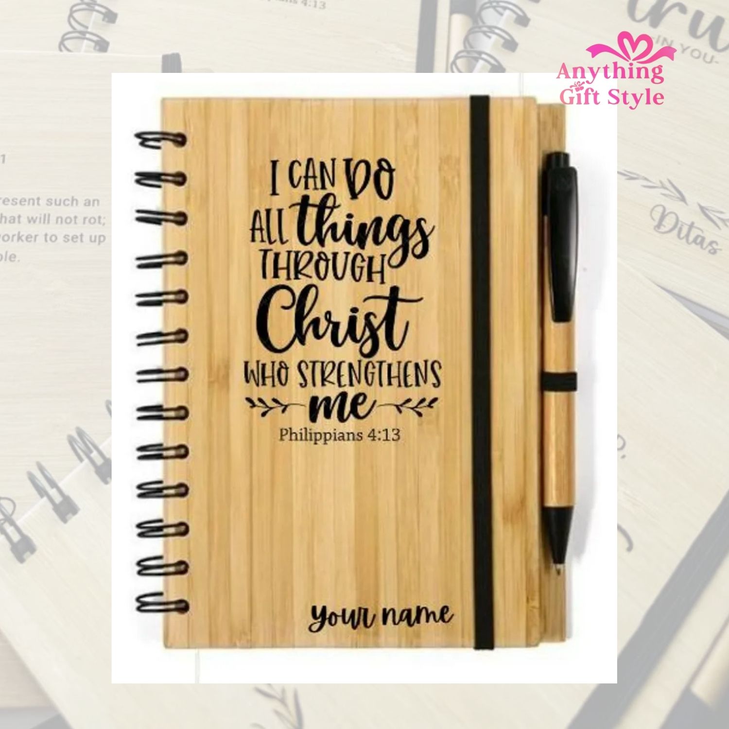 Personalized BAMBOO KRAFT NOTEBOOK | For Wedding, Birthday, Reunion ...