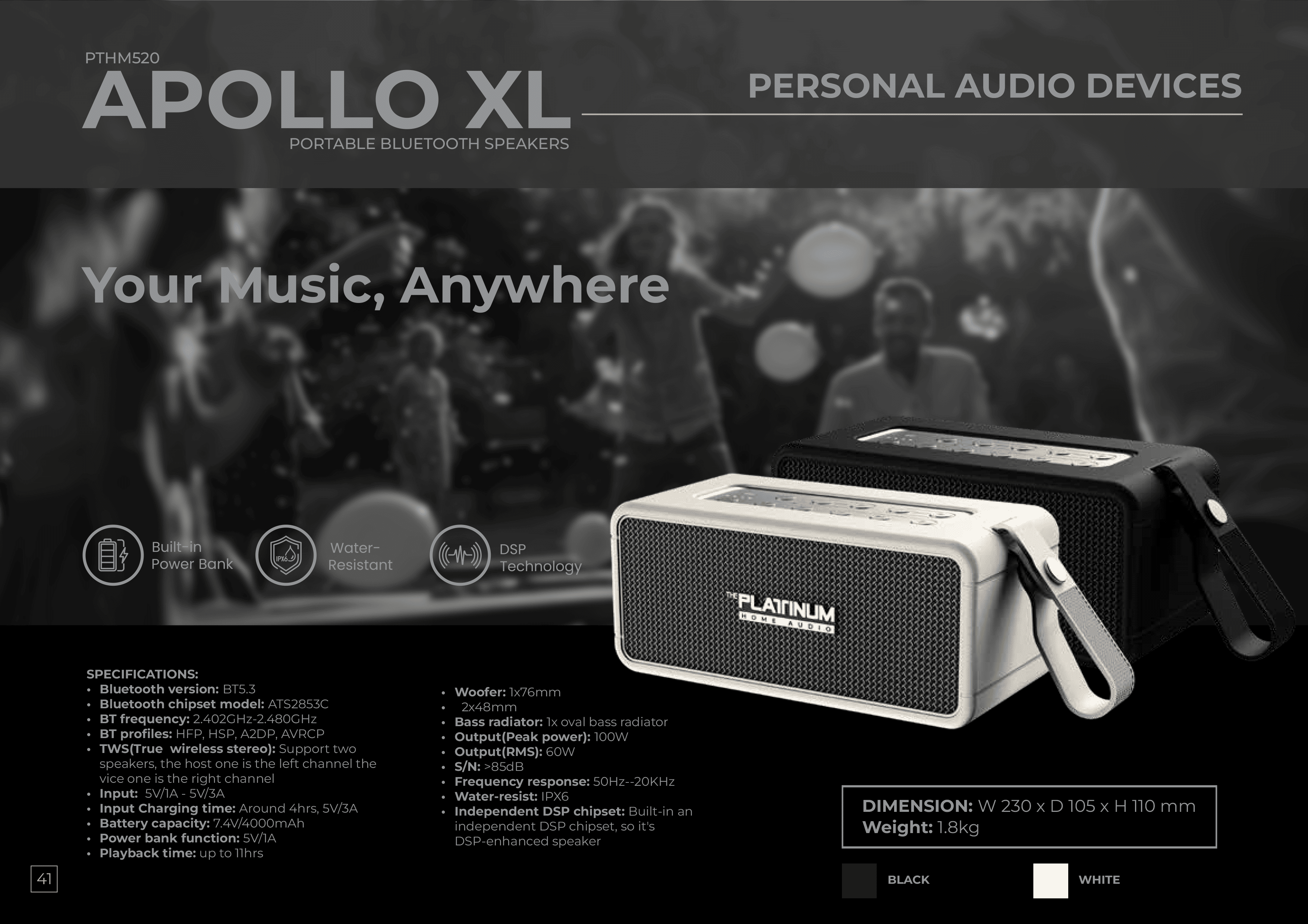 Platinum Apollo Series Portable Bluetooth Speaker | Shopee Philippines