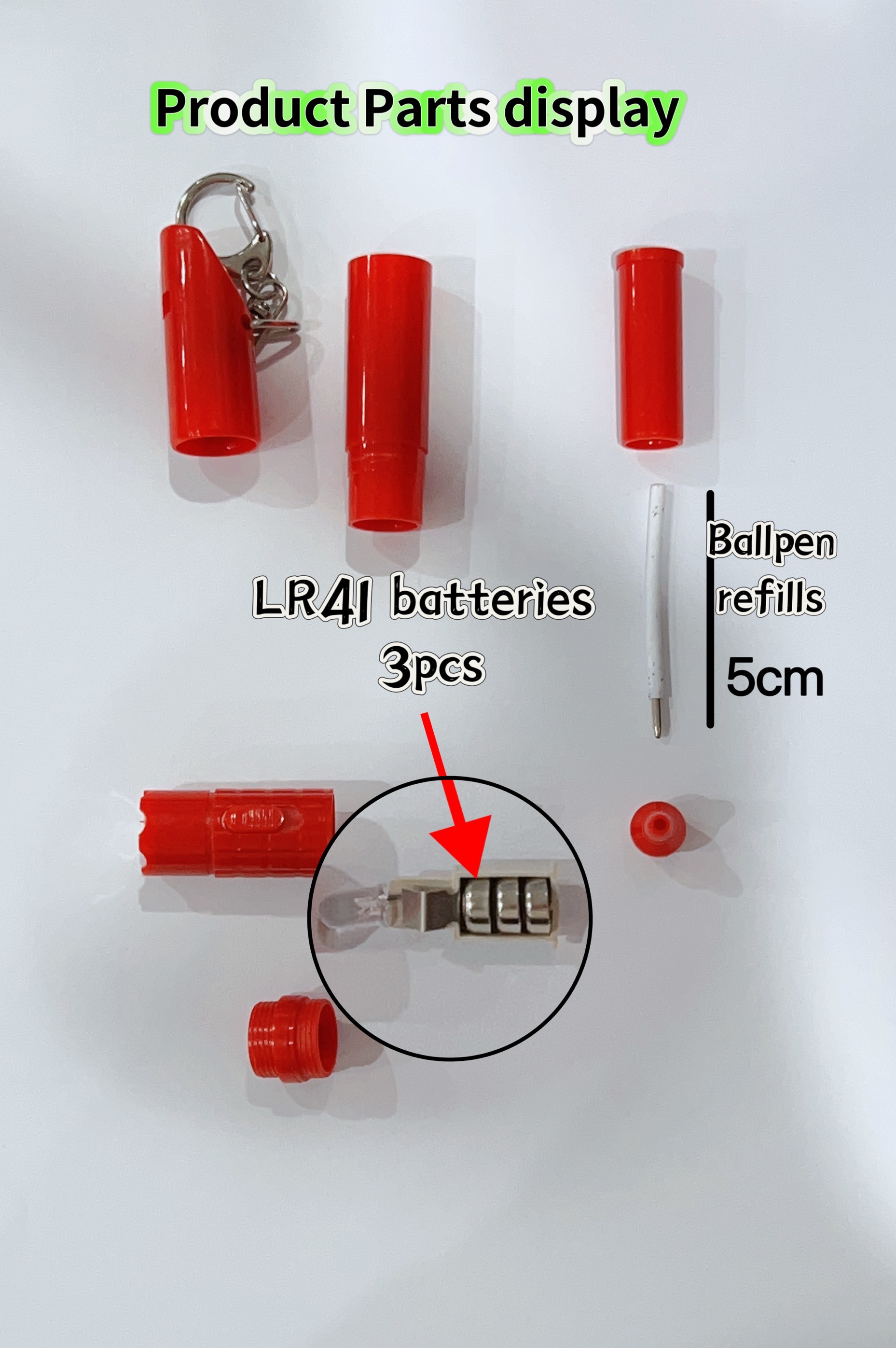 D001 3In1 Ballpen Whistle Light Keychain Multipurpose Keychain Pen LED ...
