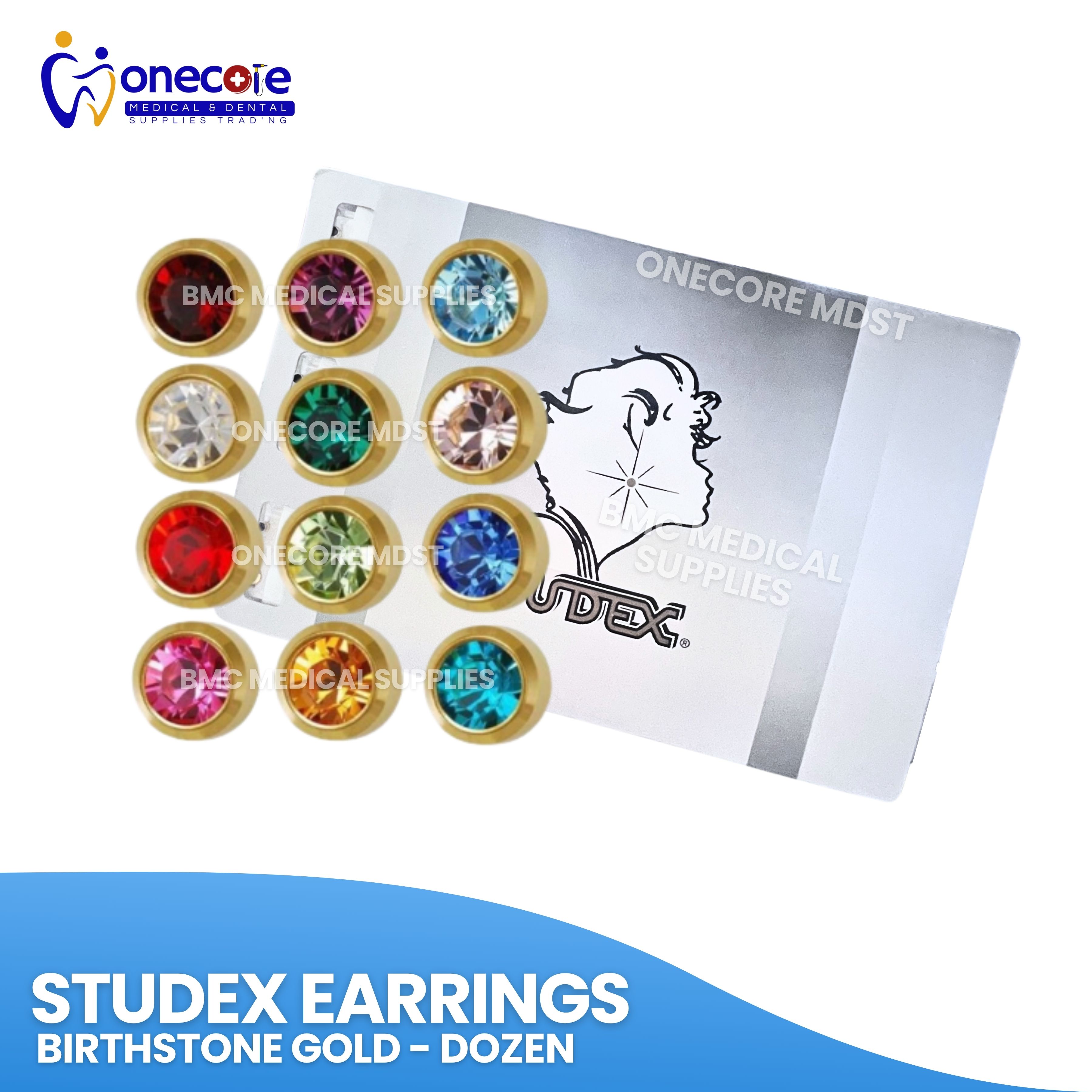Studex Earrings Gold Shape & Birthstone (Dozen) | Shopee Philippines