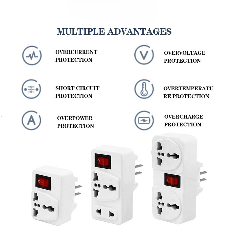 Universal Adaptor With Switch Travel Adapter Plug Electrical Converter ...