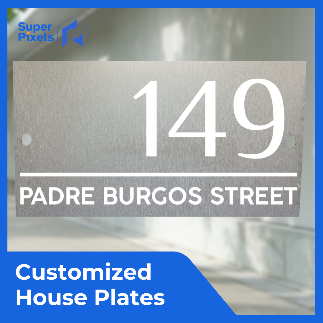 House Address Plate Lot Signage Double Acrylic With Stainless Stand ...