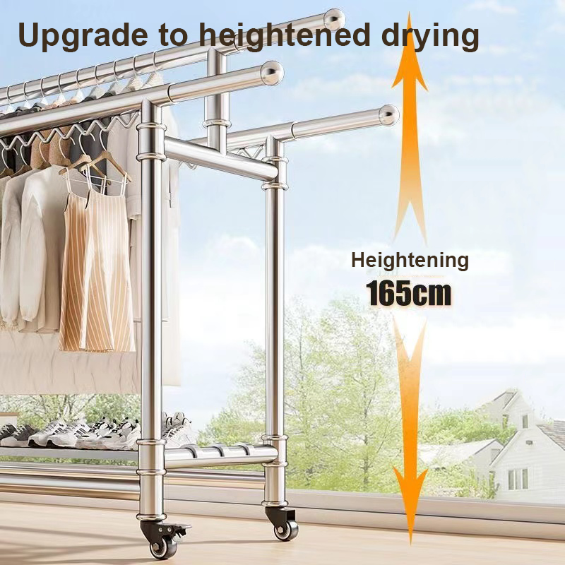 220CM Clothes Rack Stainless Sampayan Heavy Duty Windproof Adjustable ...