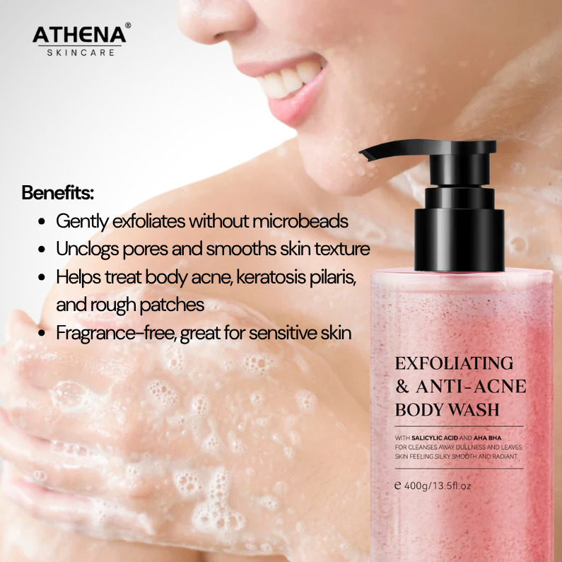 Athena Exfoliating & Anti-Acne Body Wash with Salicylic Acid, AHA BHA ...