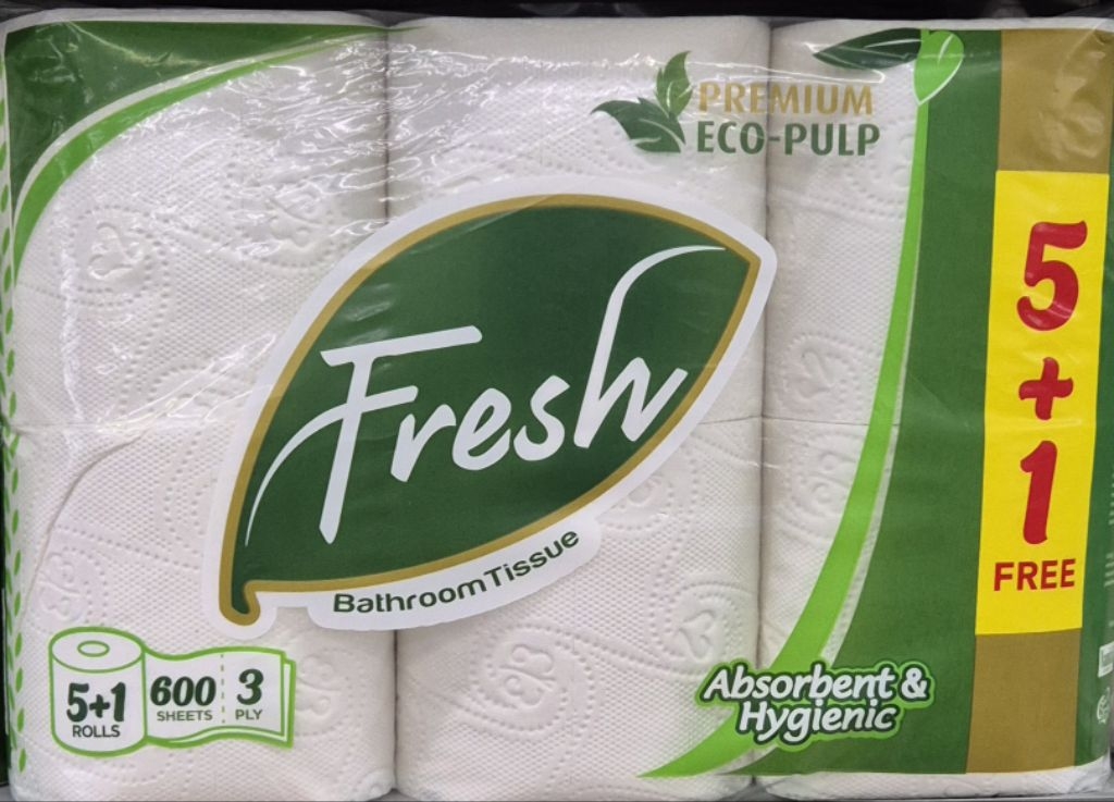Fresh bathroom tissue 5+1 (600 sheets 3ply per roll) | Shopee Philippines