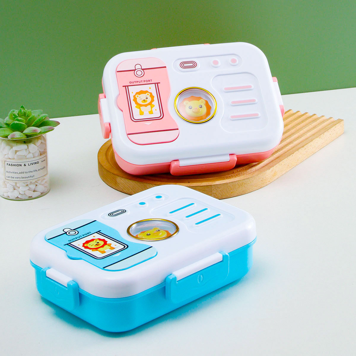 compartment stainless steel lunch box camera lunch box with tableware ...