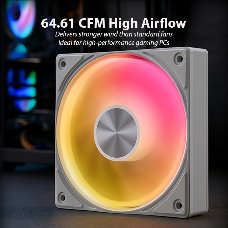 upHere 64 CFM High Airflow CPU Coolling Fan 120mm PWM 4Pin ARGB ...
