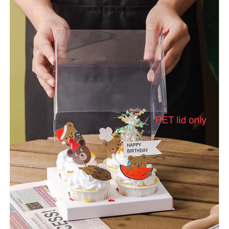 10PCS--Acetate Cupcake Box 4 Holes & 6 Holes Pastry Box | Shopee ...