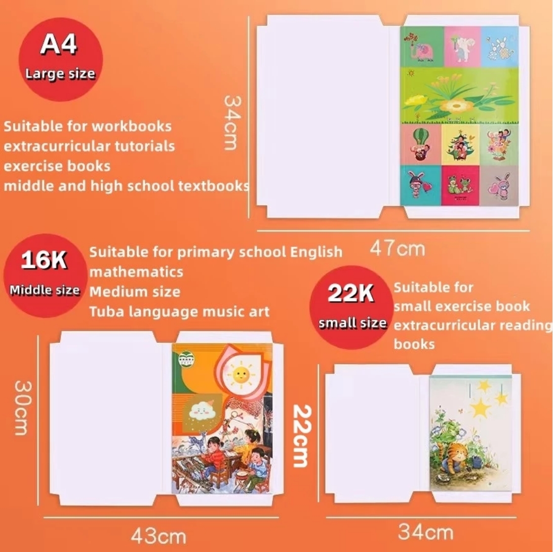 10 Sheets Self-adhesive Book Wrapper Transparent Self-adhesive ...