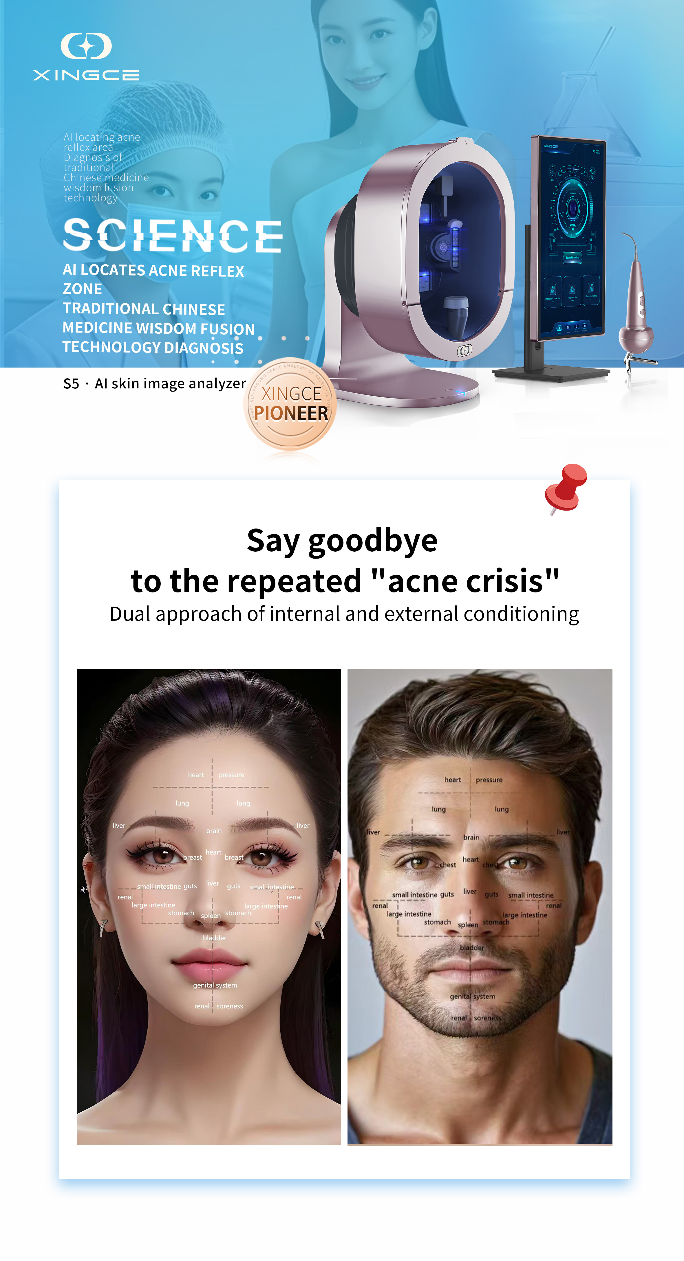 Skin Analyzer BitMoji & Miaojing Smart Detector 8 Spectrum Digital Deep ...