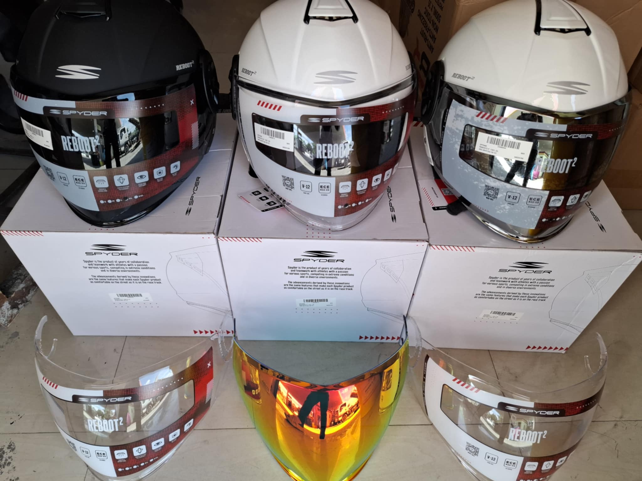 SPYDER HELMET REBOOT 2 HALF FACE HELMET with FREE EXTRA VISOR | Shopee ...