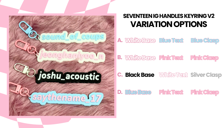 Seventeen IG Handles 3D Printed Keyrings V2 | Shopee Philippines