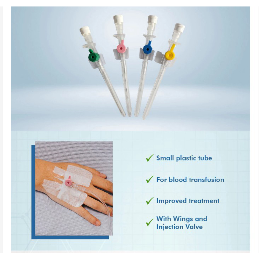 Lees - Primaflon IV Cannula with Wings and Injection Valve Medical ...