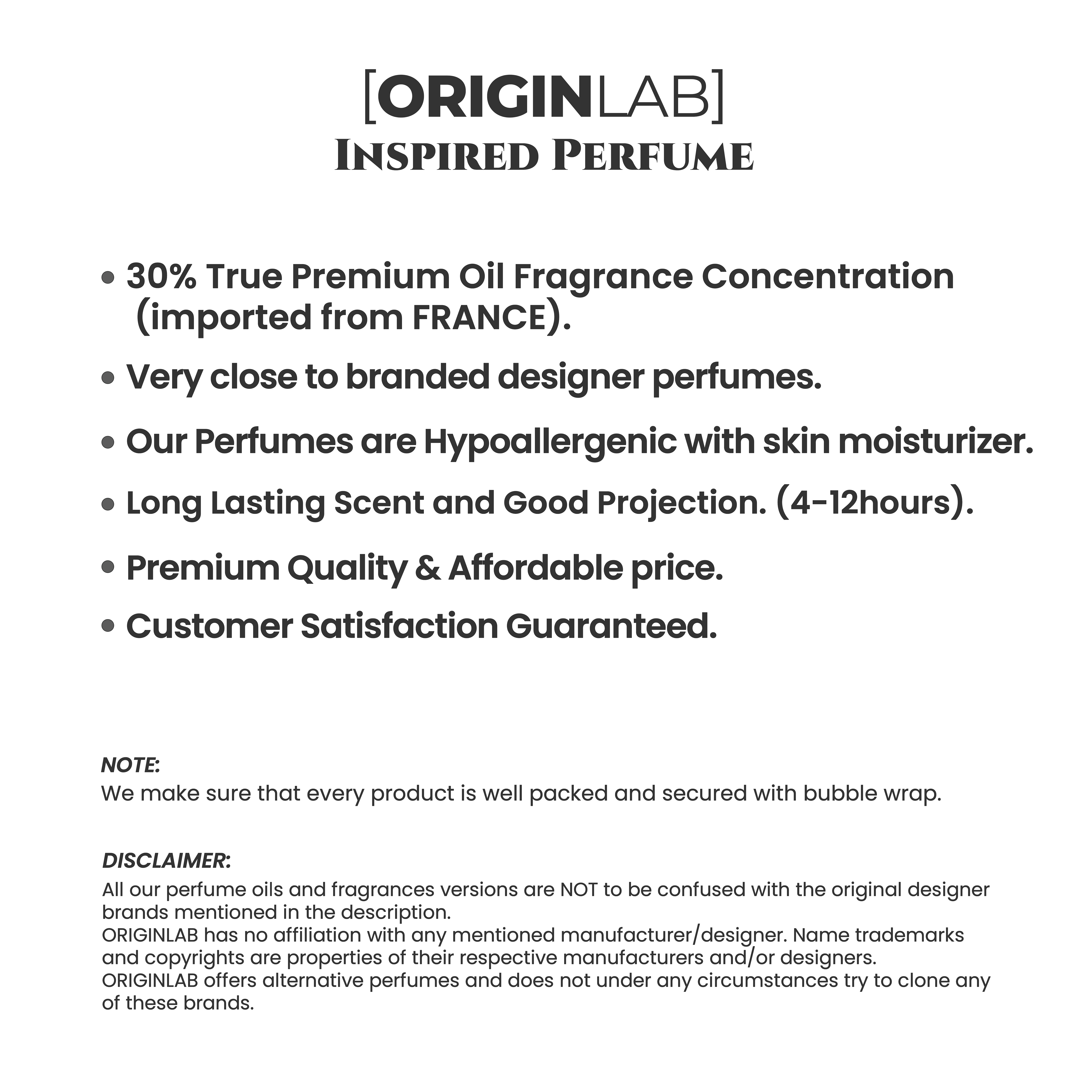 OriginLab - 105 ml - Premium Inspired Perfume for UNISEX - Long Lasting ...