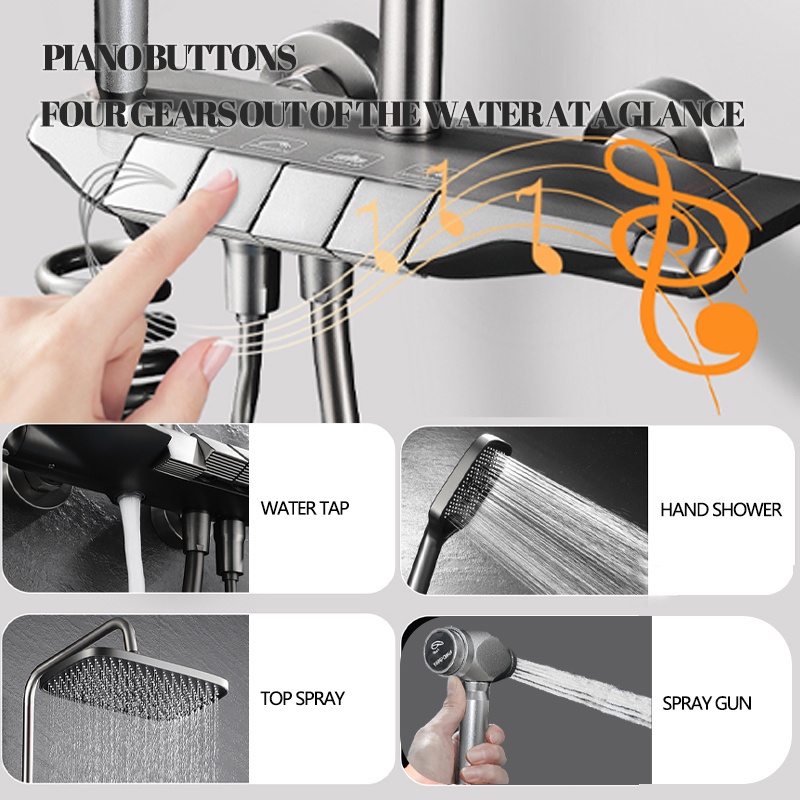 Shower set hot and cold water shower set bathroom shower head set high ...