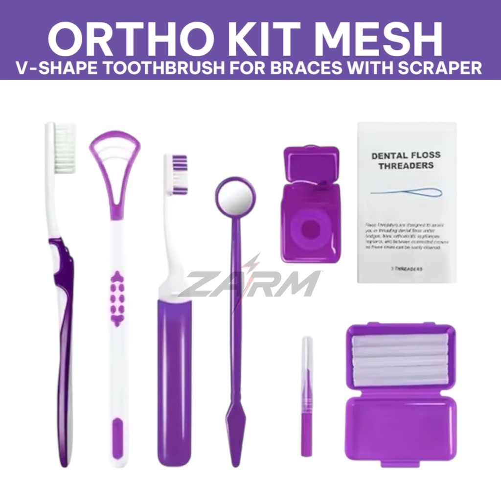 Ortho Kit for Braces – Oral Hygiene Kit with Mesh, Net Pouch Organizer ...