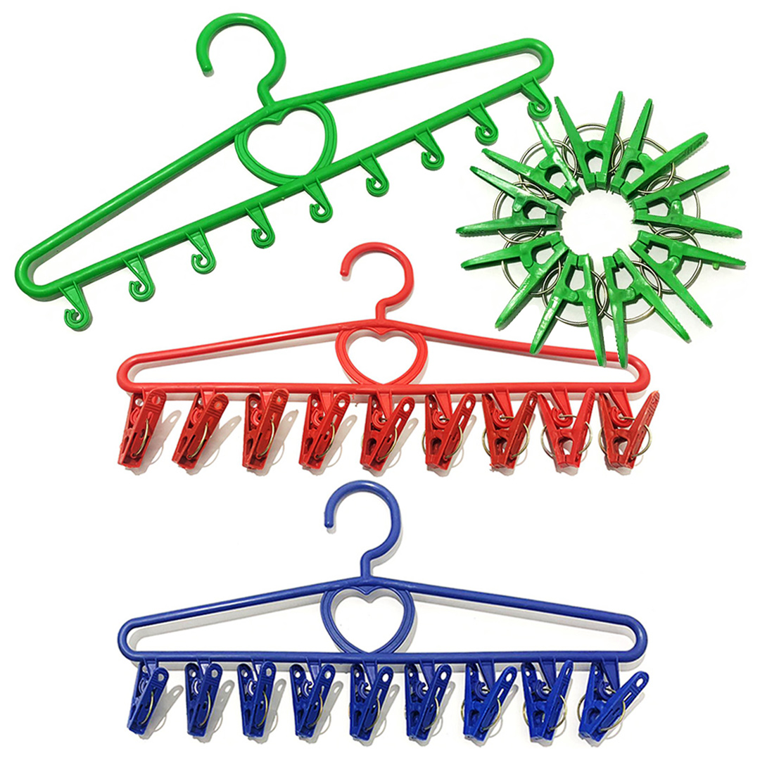 6pcs/set (10 Clips) Class A Hanger With Clip Sipit Laundry Hanger high ...