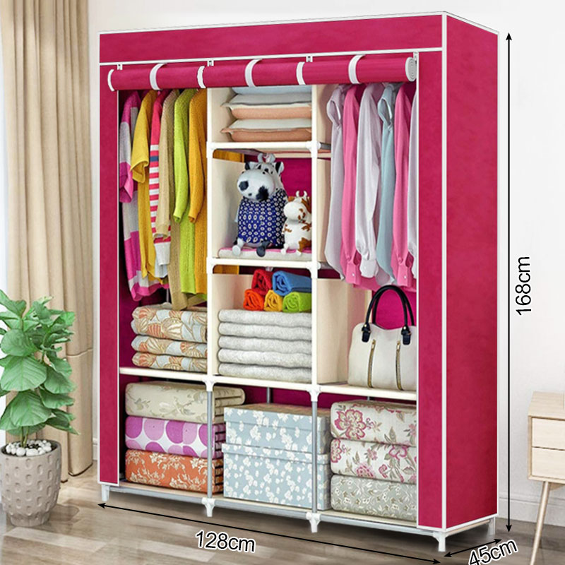 Fashion Big Size Wardrobe Non-woven Clothes Storage Cabinet Dustproof ...