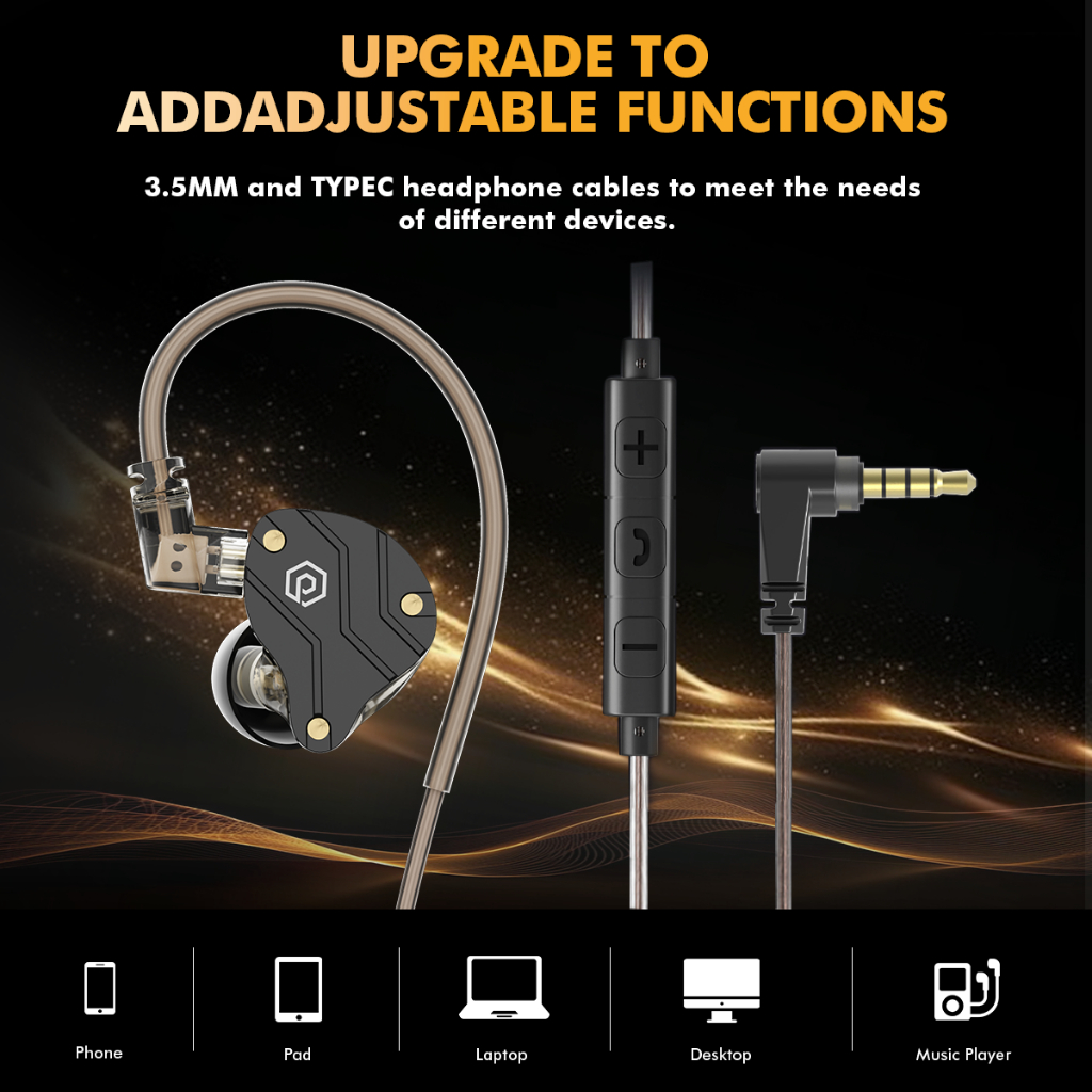 Popcorn MX100 Gaming Headset In-Ear Monitor Earphones Noise Cancelling ...