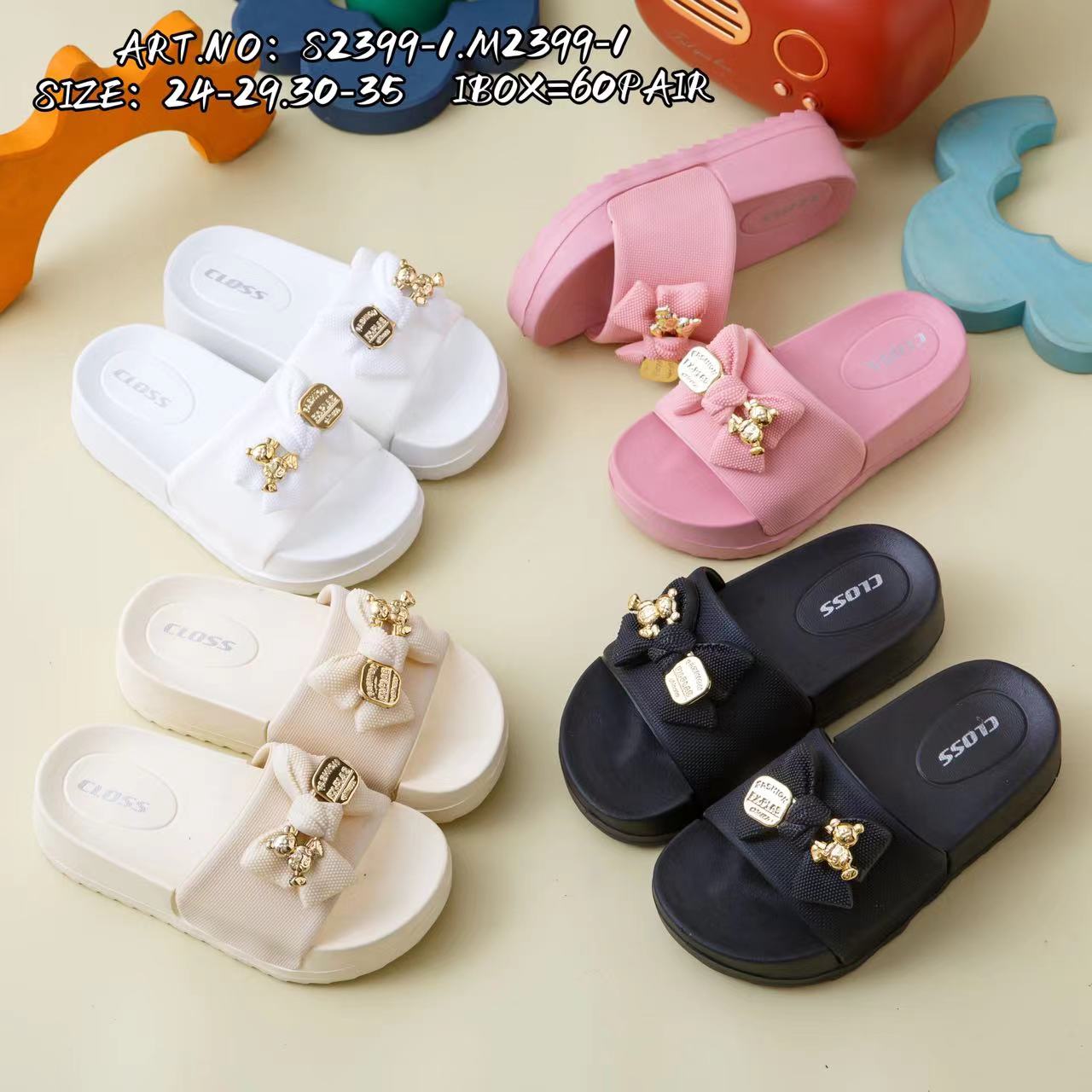 【𝐙𝐋𝐀𝐂𝐊】 Closs Summer Casual fashion Cute Ribbon Design Sandals For Kids ...