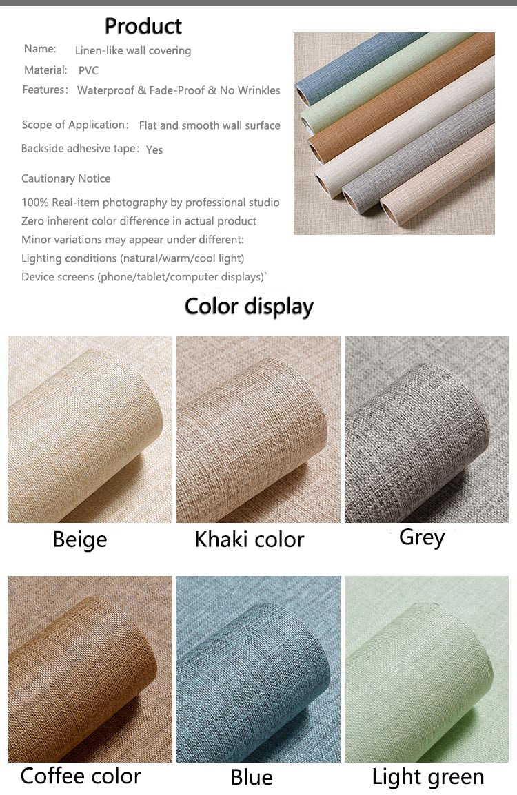 Ultra Textured Linen Wallpaper Self-Adhesive - Premium Natural Look ...